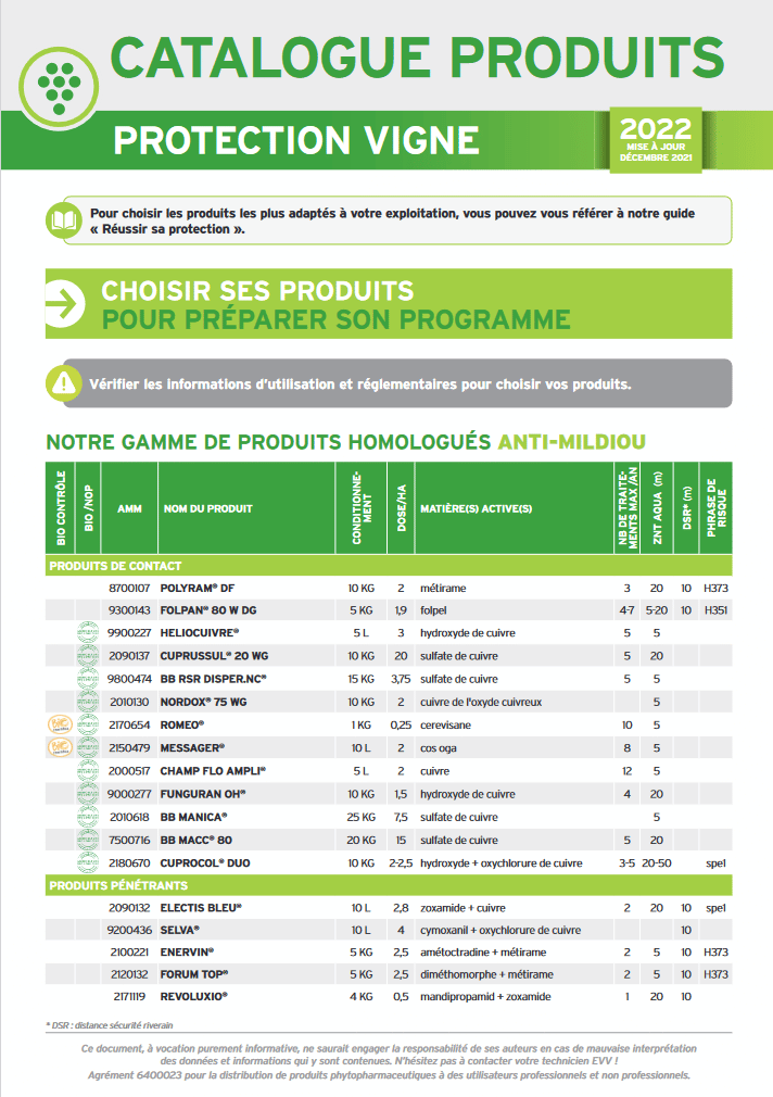 Essentiel - Protection vignoble - EVV