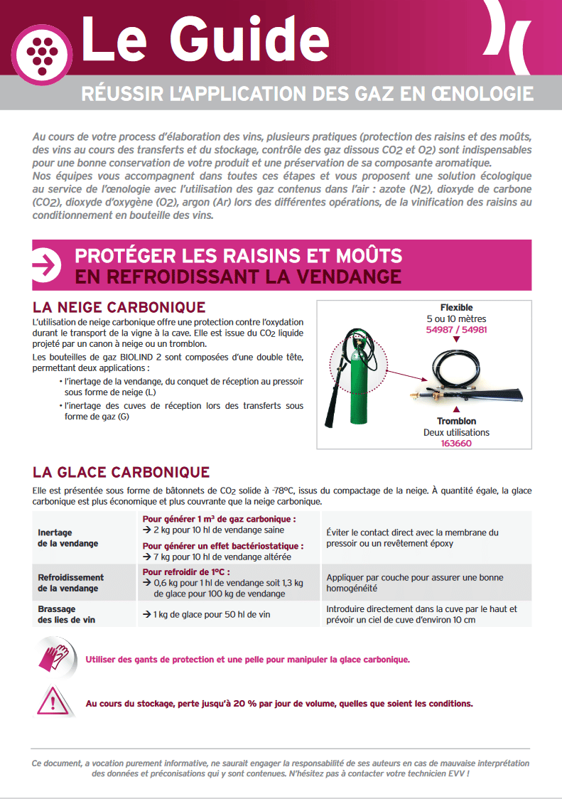 Guide - Application des gaz oenologie - EVV